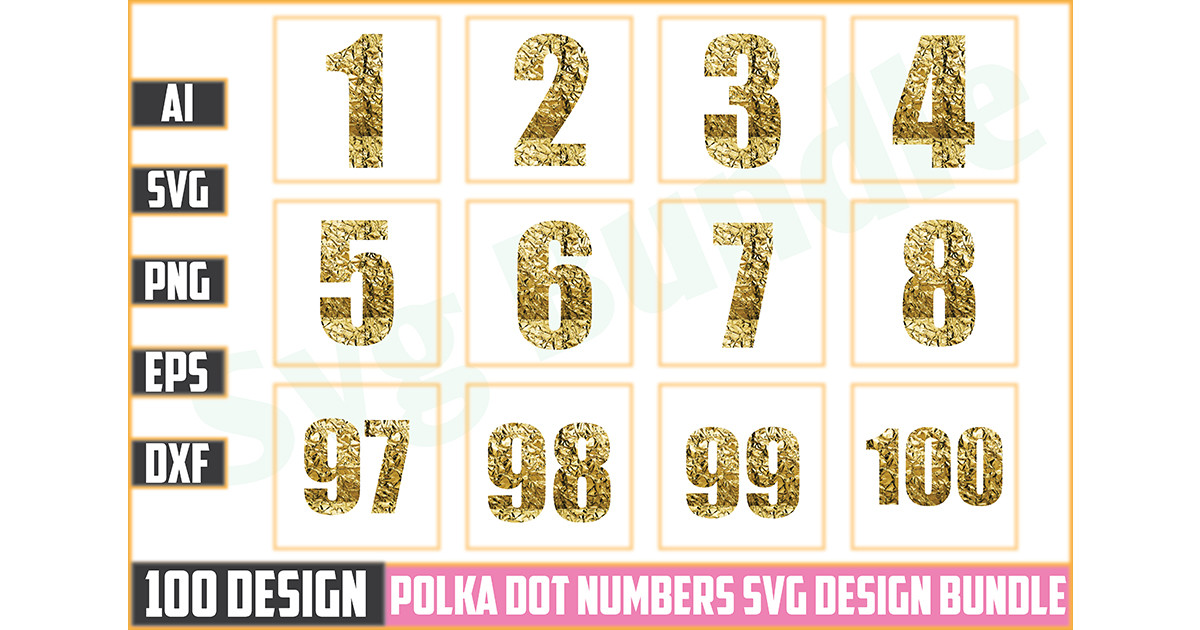 Polka Dot Numbers SVG Bundle Bundle · Creative Fabrica