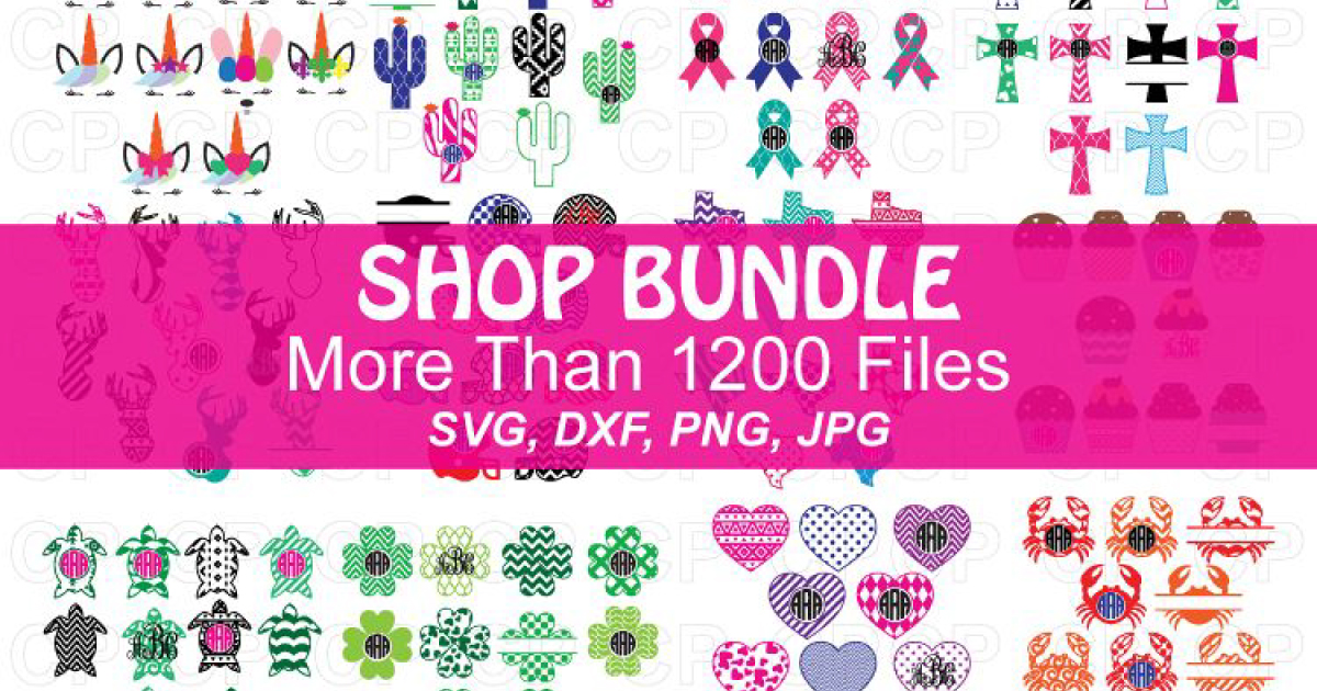 Shop Bundle SVG, Monogram Frame Bundle Bundle · Creative Fabrica