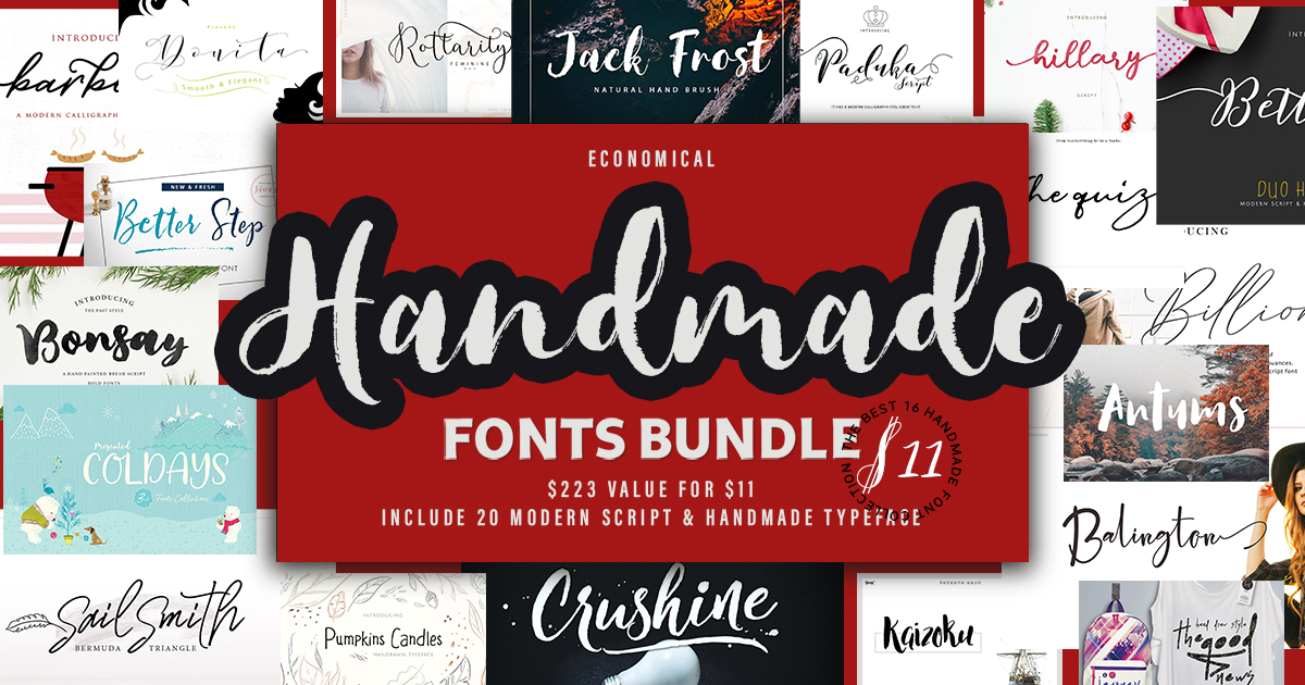 The Economical Handmade Fonts Bundle Bundle · Creative Fabrica