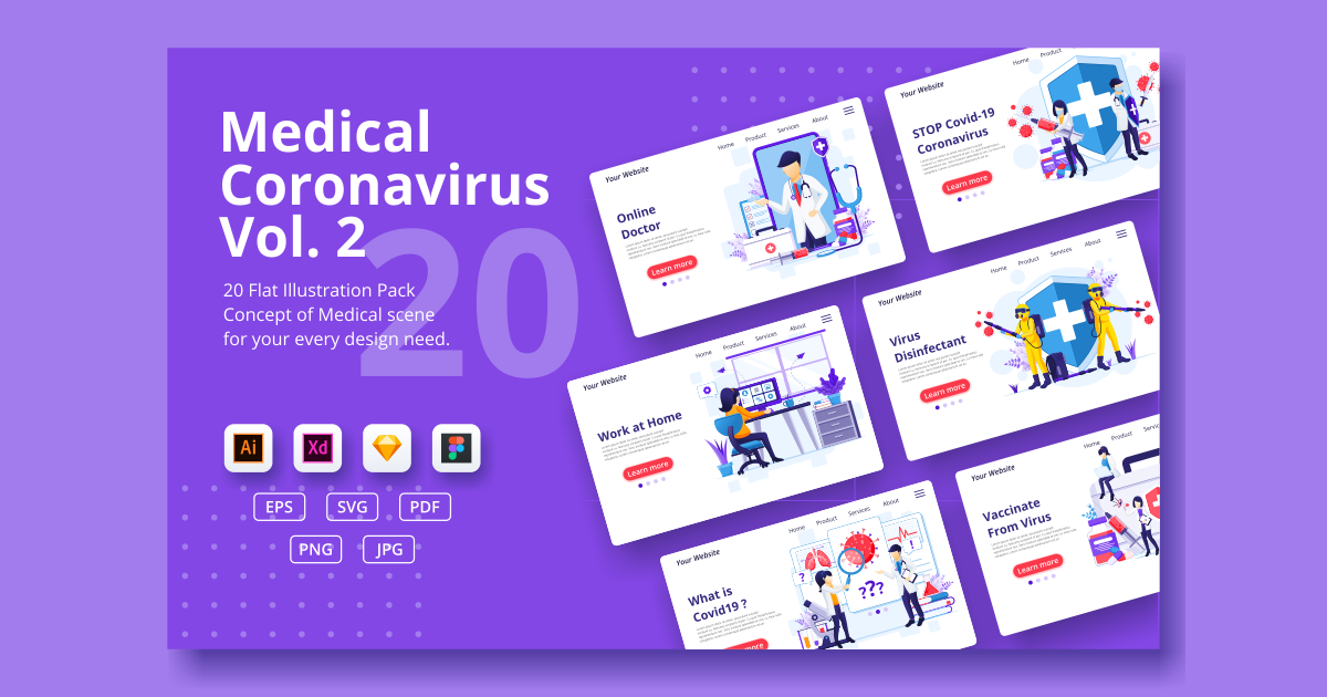 Bundle Medical Coronavirus Vol. 2 Bundle · Creative Fabrica
