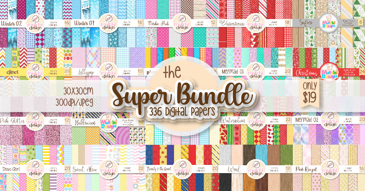 The Super Digital Papers Bundle Bundle · Creative Fabrica