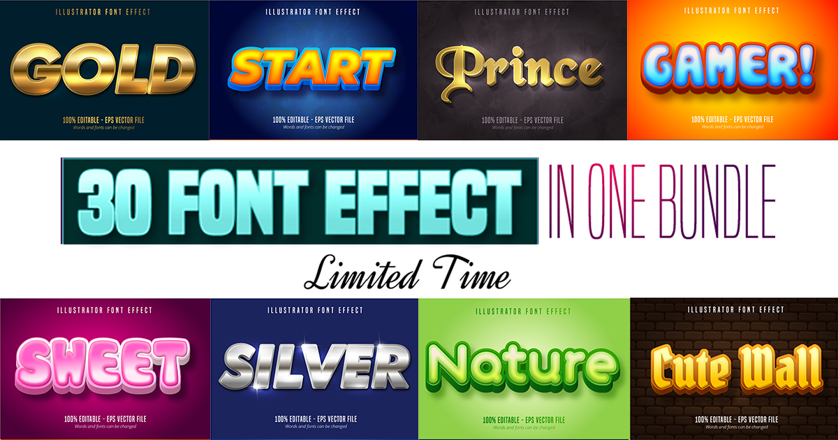Cartoon Style Font Effect Bundle Vol.3 Bundle · Creative Fabrica