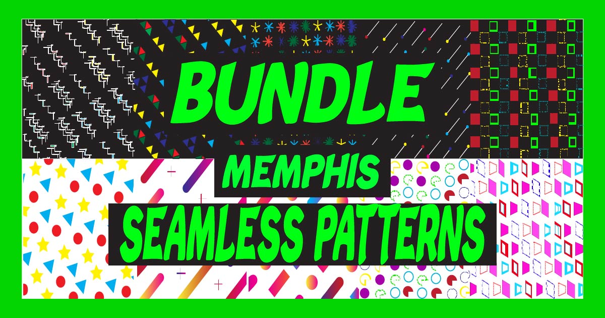 Memphis Seamless Pattern Bundle · Creative Fabrica