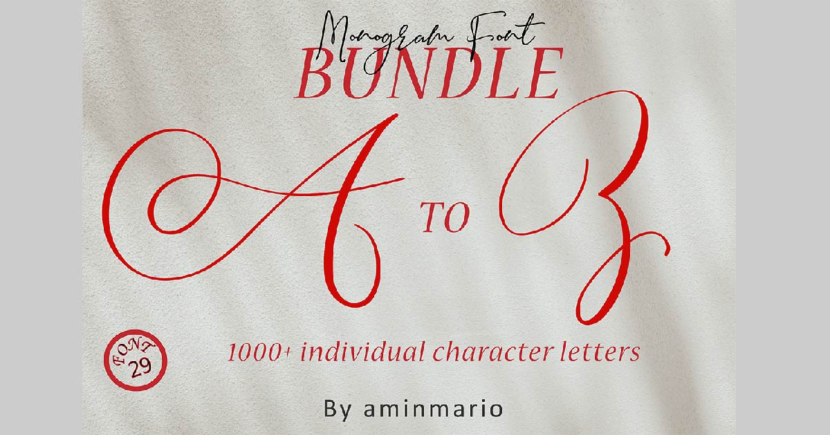 Monograms Bundle from a to Z Bundle · Creative Fabrica