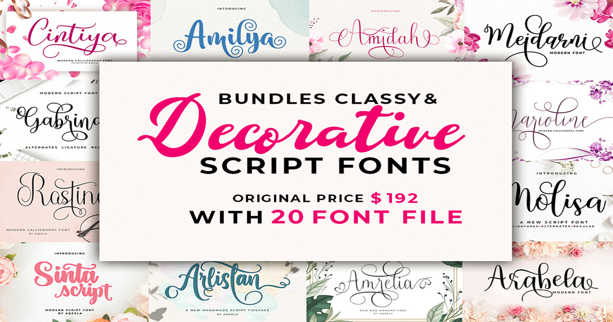 The Classy and Decorative Script Font Bundle Bundle · Creative Fabrica