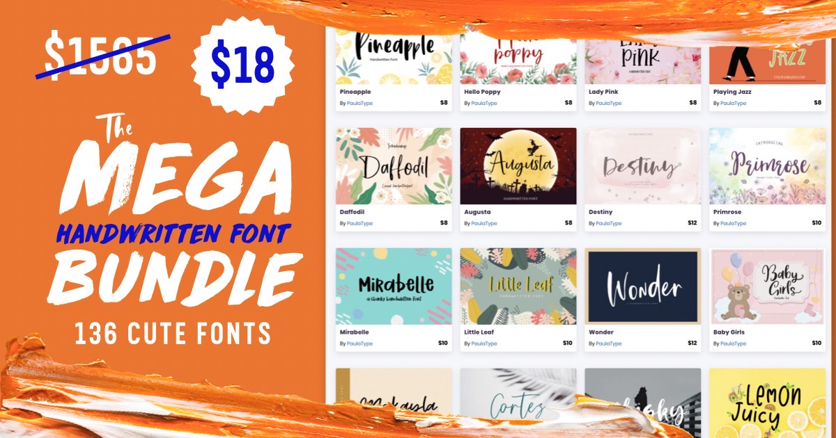 The Mega Handwritten Font Bundle Bundle · Creative Fabrica