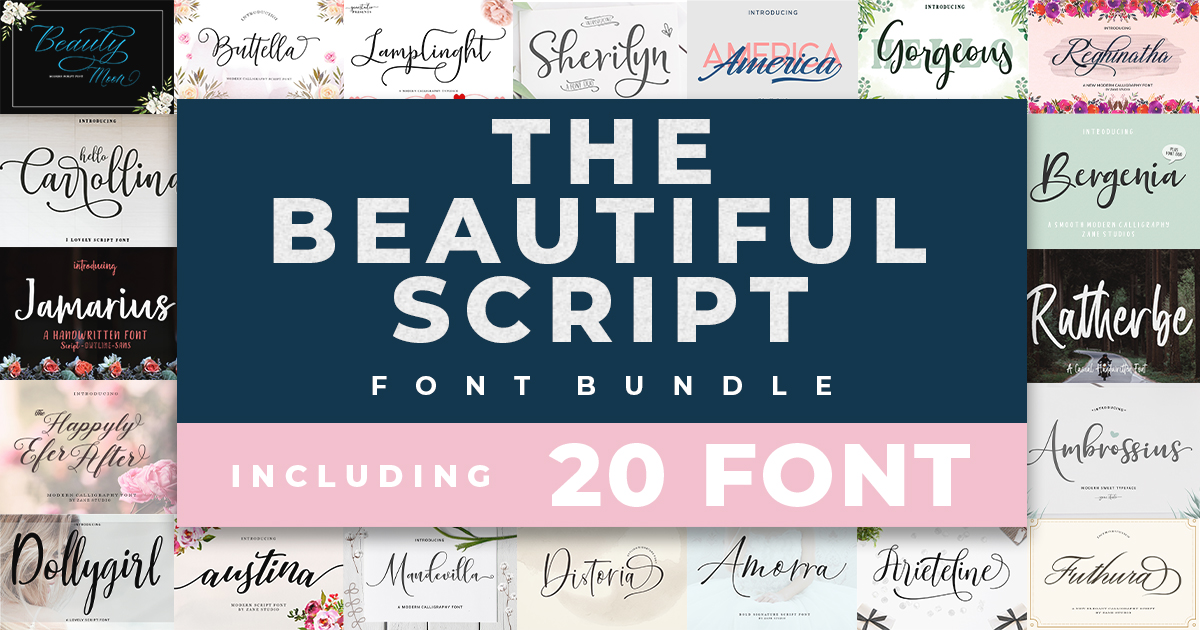 The Beautiful Script Font Bundle Bundle · Creative Fabrica