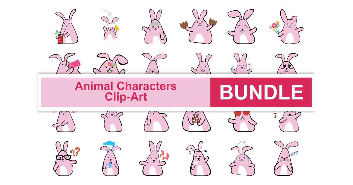 Animal Characters Clip Art Bundle Bundle · Creative Fabrica