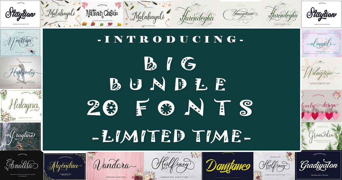 Big Bundle - 20 Fonts Bundle · Creative Fabrica