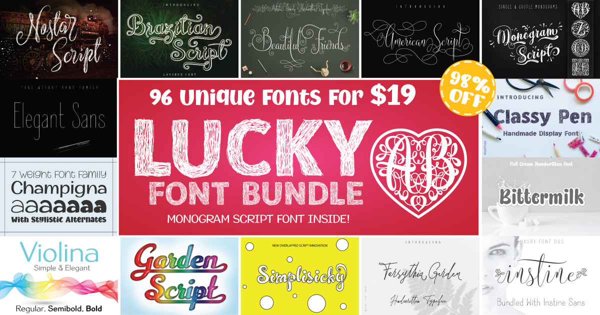 Lucky Font Bundle Bundle · Creative Fabrica