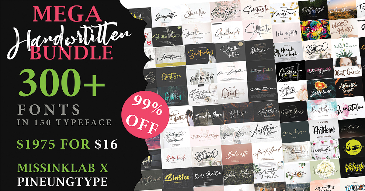 The Mega Handwritten Bundle Bundle · Creative Fabrica