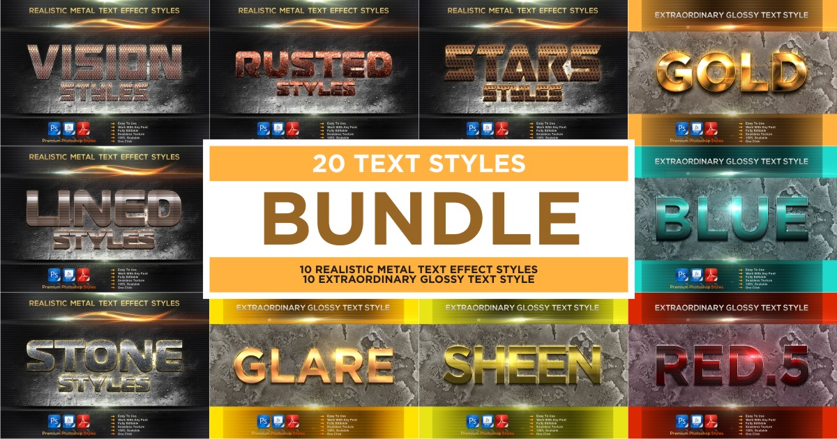 Text Effect Styles Bundle Bundle · Creative Fabrica