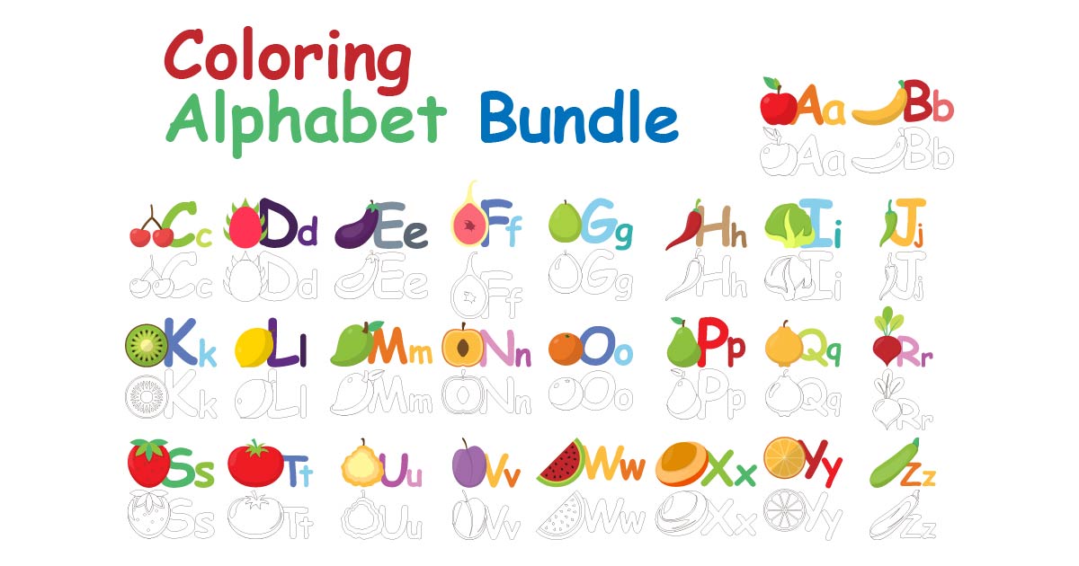 Coloring Alphabet Bundle Bundle · Creative Fabrica