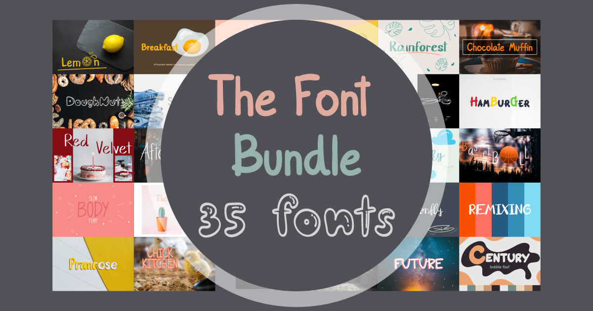 The Font Bundle 35 Fonts Bundle · Creative Fabrica