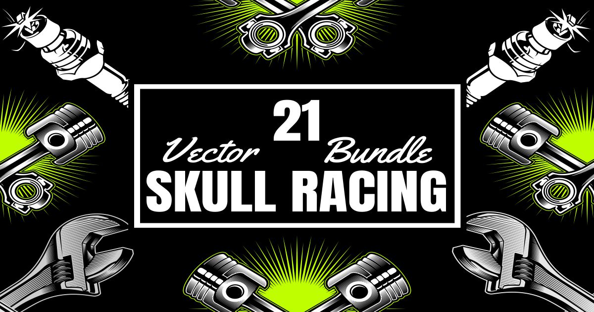 21 Skull Racing Bundle Bundle · Creative Fabrica