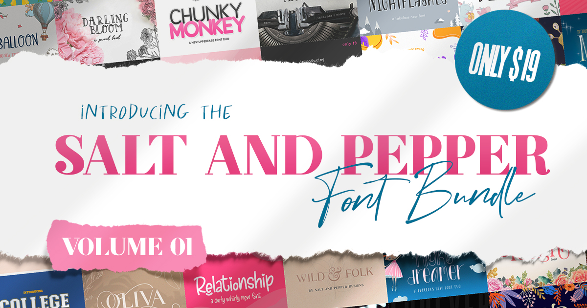The Salt & Pepper Font Bundle - Vol 1 Bundle · Creative Fabrica