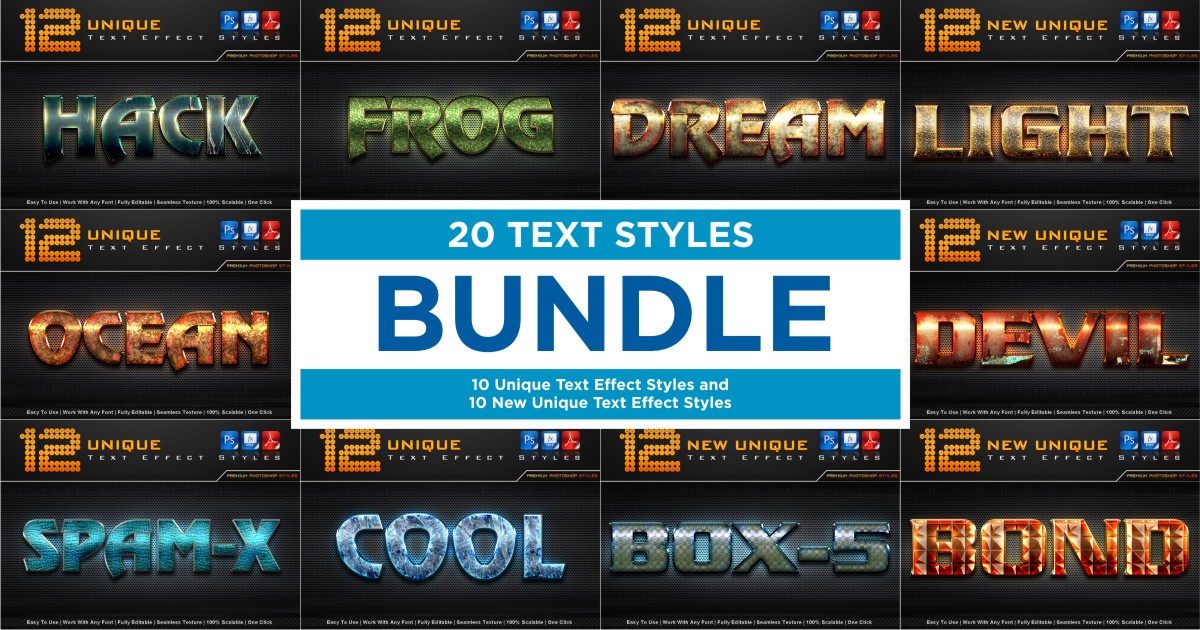 Text Effect Styles Bundle Bundle · Creative Fabrica