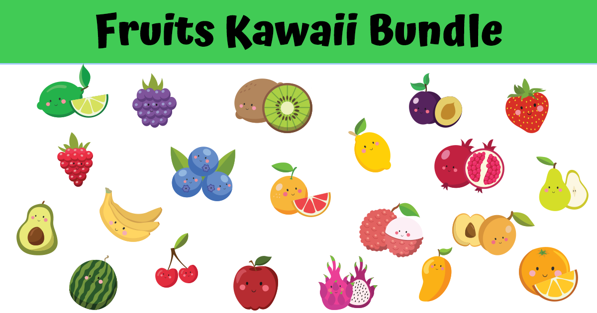 Fruits Kawaii Bundle Bundle · Creative Fabrica