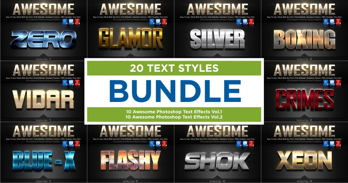 Text Effect Styles Bundle Bundle · Creative Fabrica