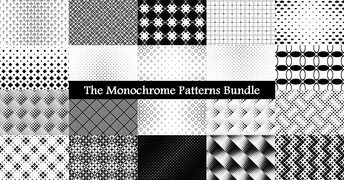 The Monochrome Patterns Bundle Bundle · Creative Fabrica