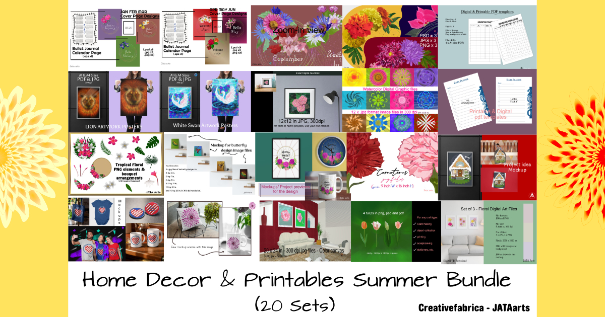 Summer Home Decor & Printables Bundle Bundle · Creative Fabrica