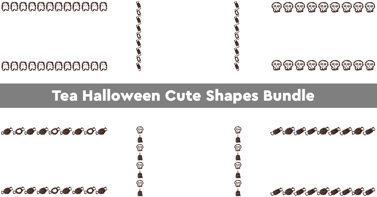 Tea Halloween Cute Shapes Bundle Bundle · Creative Fabrica