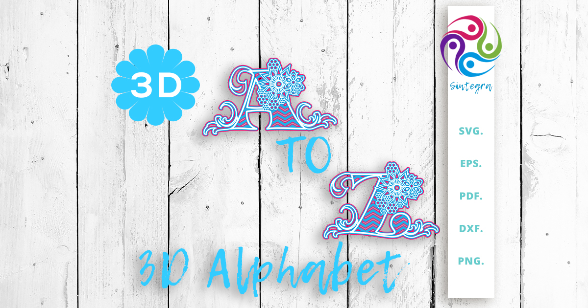 3D Multilayer Floral Alphabet Bundle Bundle · Creative Fabrica