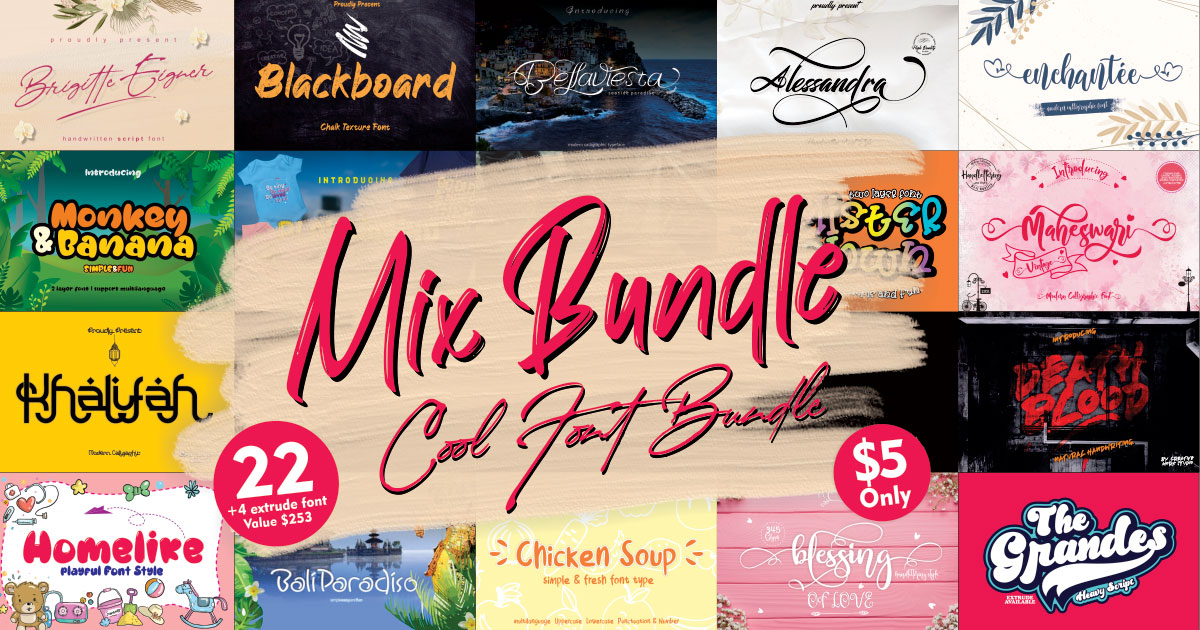 Mix Fonts Bundle Bundle · Creative Fabrica