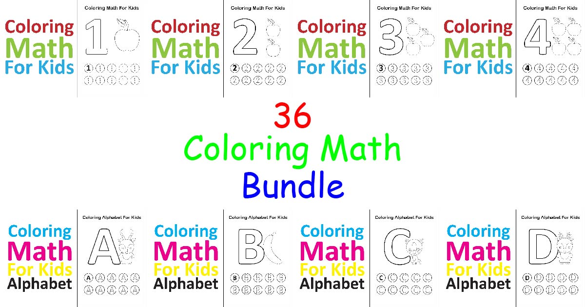 Coloring Math for Kids Bundle Bundle · Creative Fabrica