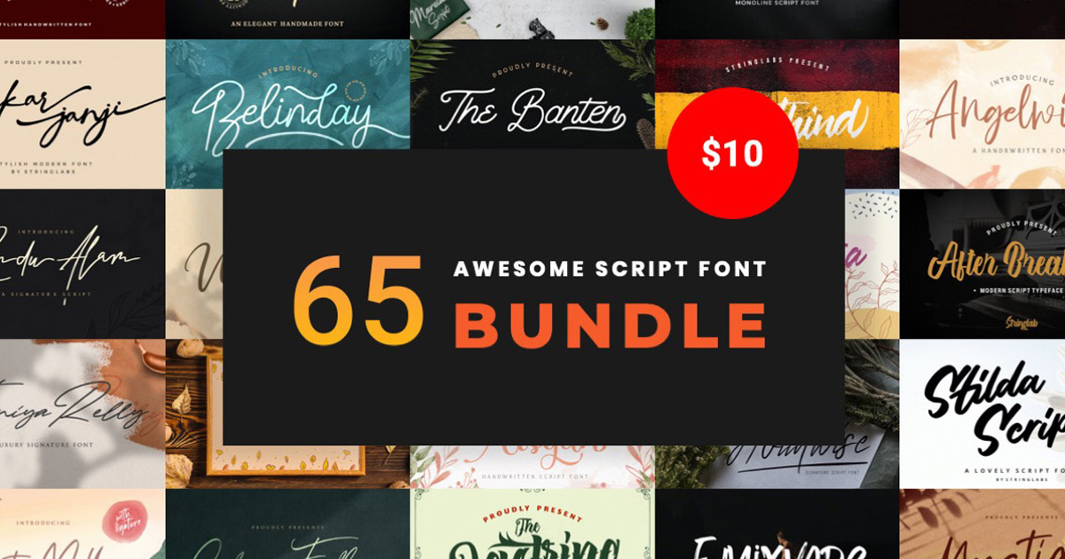 Awesome Script Font Bundle Bundle · Creative Fabrica