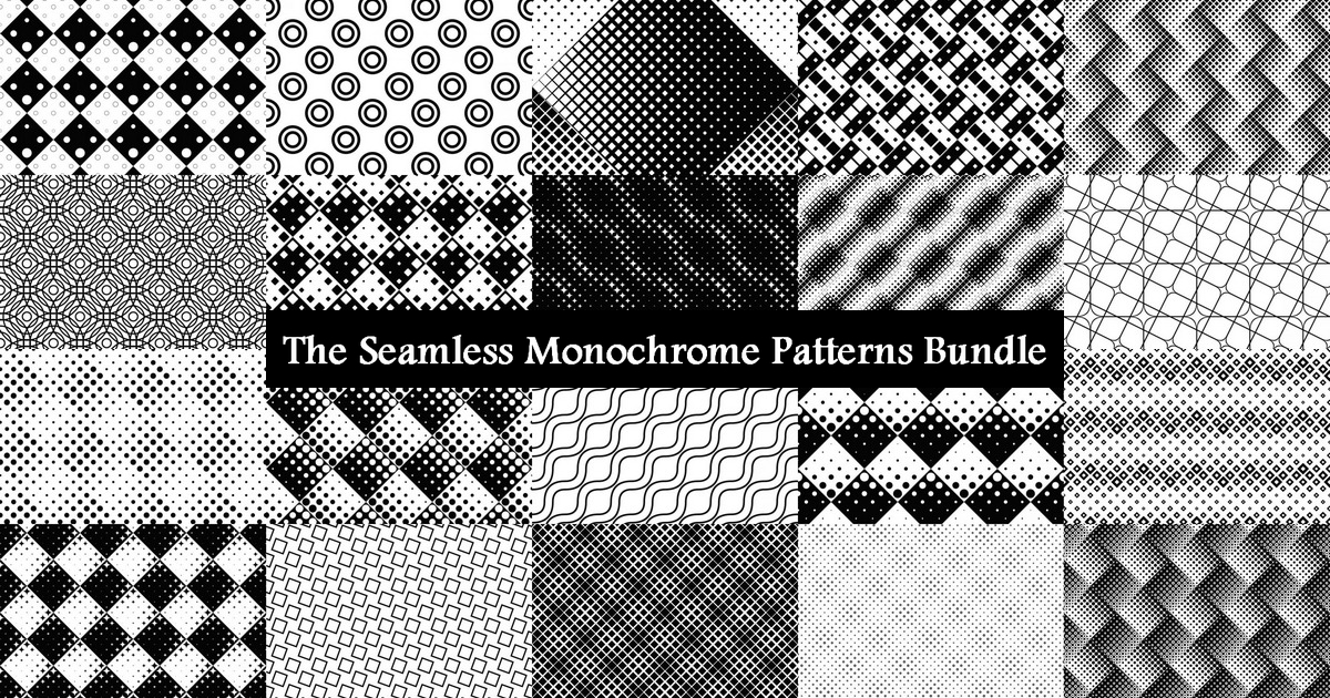 The Seamless Monochrome Patterns Bundle Bundle · Creative Fabrica
