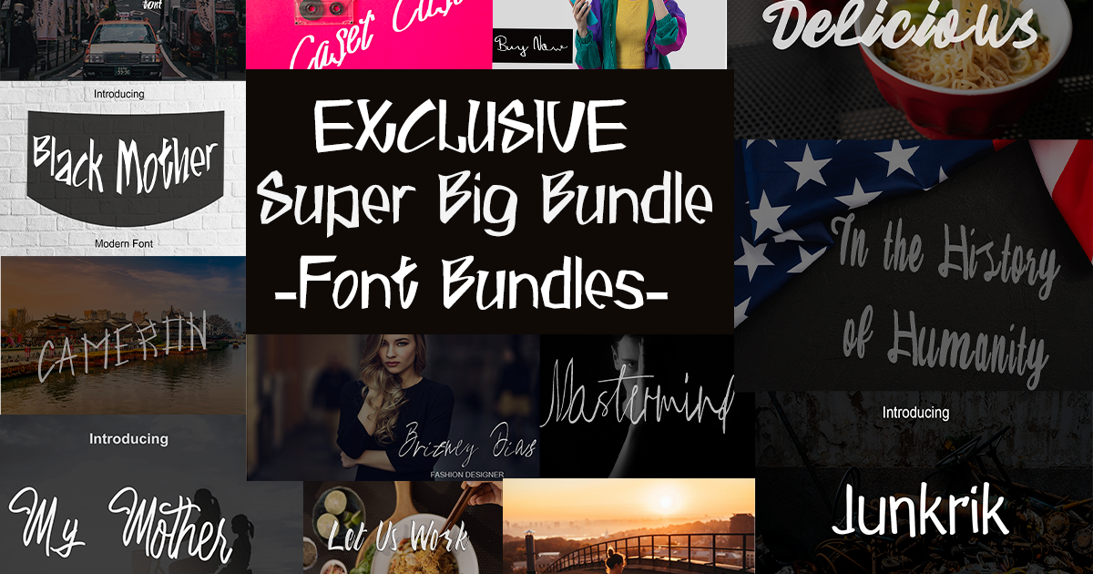Super Big Fonts Bundle Bundle · Creative Fabrica