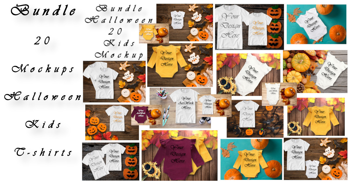 Kids Mockups Halloween Bundle Bundle · Creative Fabrica