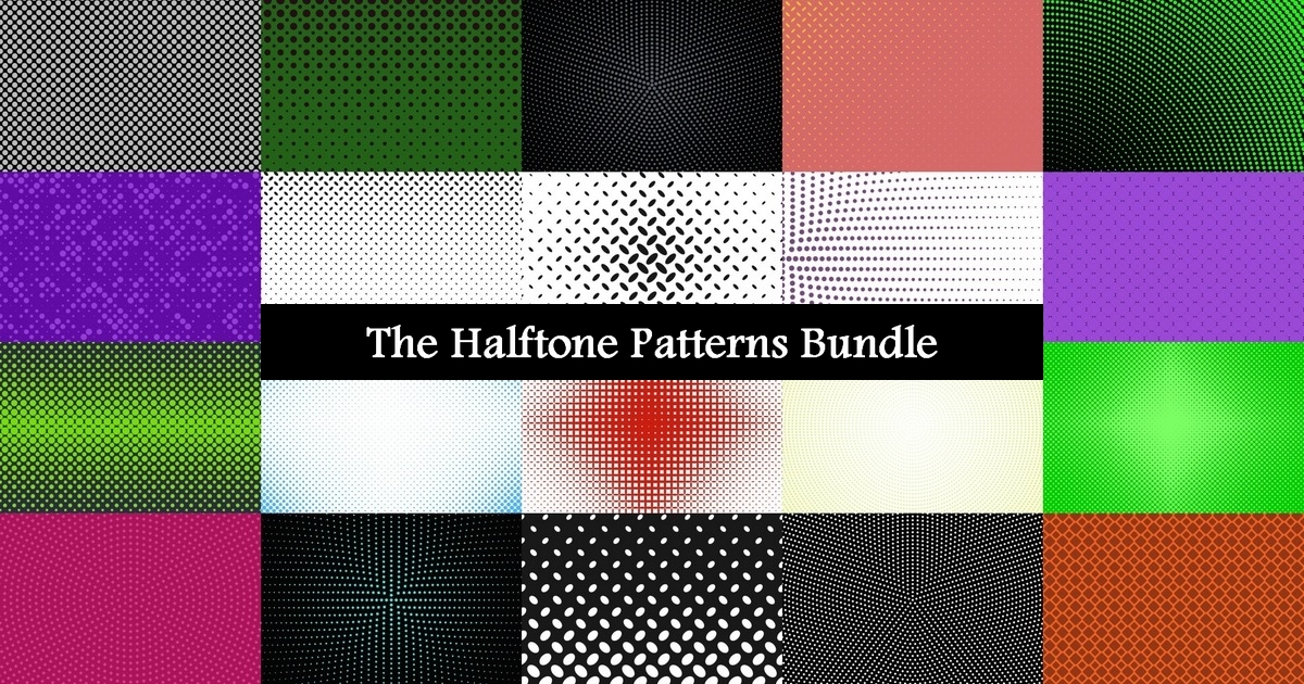 The Halftone Patterns Bundle Bundle · Creative Fabrica