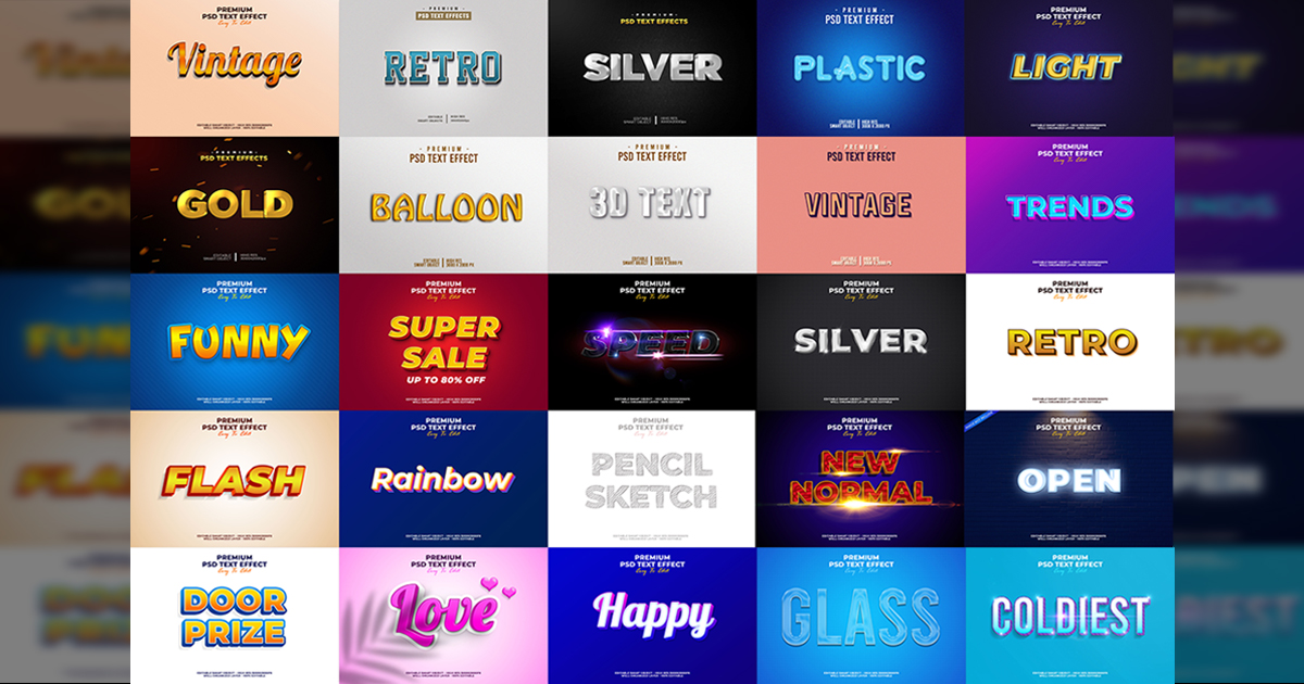 Text Style Effect Photoshop Bundle Bundle · Creative Fabrica