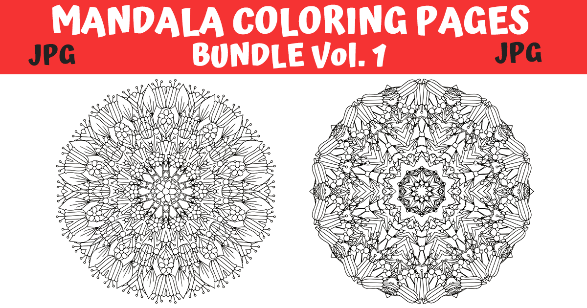Mandala Coloring Pages Bundle Vol. 1 Bundle · Creative Fabrica