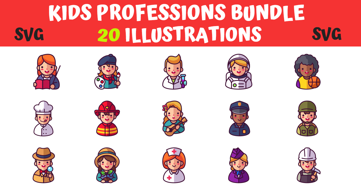 Kids Professions Bundle Bundle · Creative Fabrica