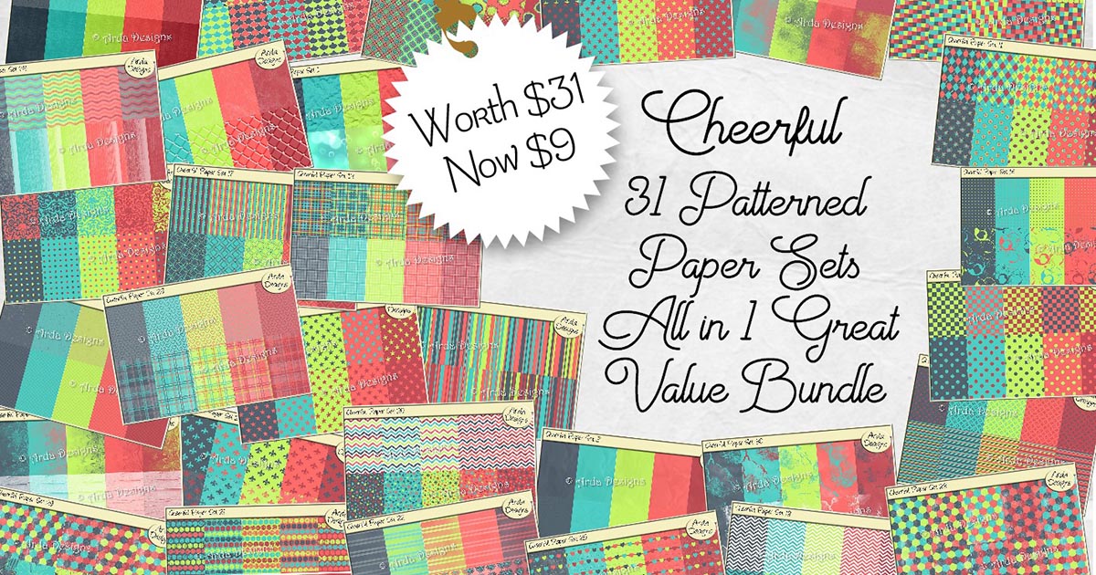 Cheerful Scrapbook Paper Bundle Bundle · Creative Fabrica