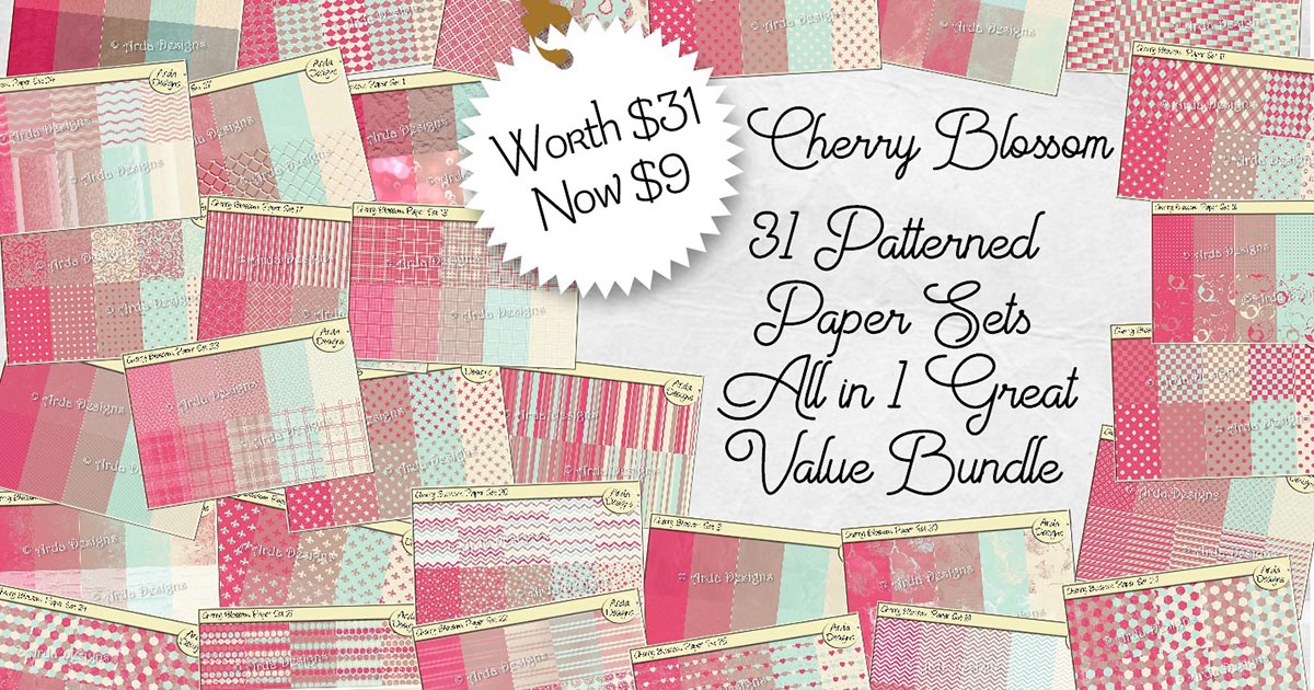 Cherry Blossom Scrapbook Paper Bundle Bundle · Creative Fabrica