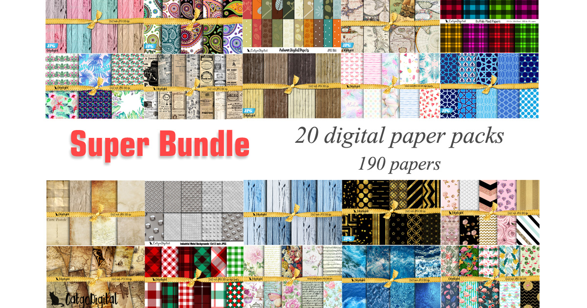 Digital Papers Bundle Bundle · Creative Fabrica