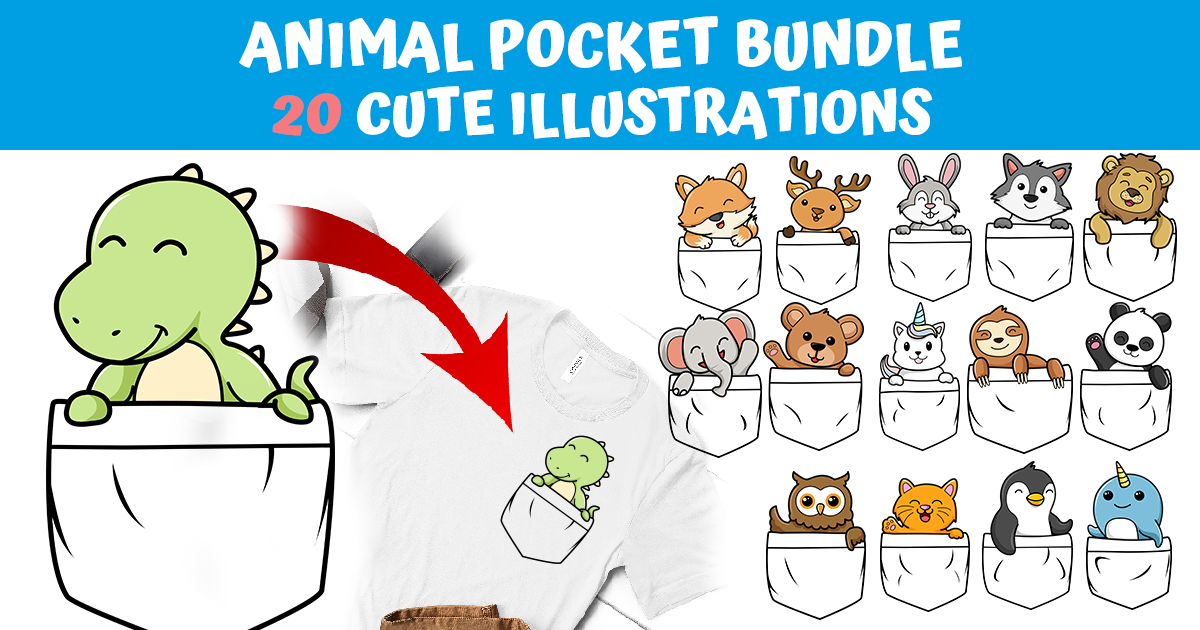 Animal Pocket Bundle Bundle · Creative Fabrica