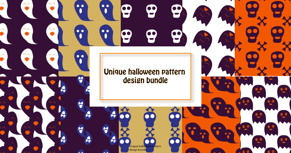 Unique Halloween Pattern Design Bundle Bundle · Creative Fabrica