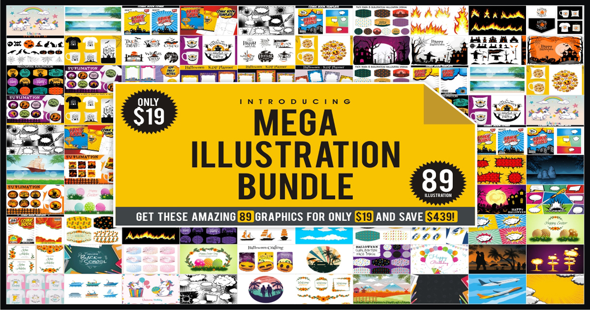 Mega Illustration Bundle Bundle · Creative Fabrica