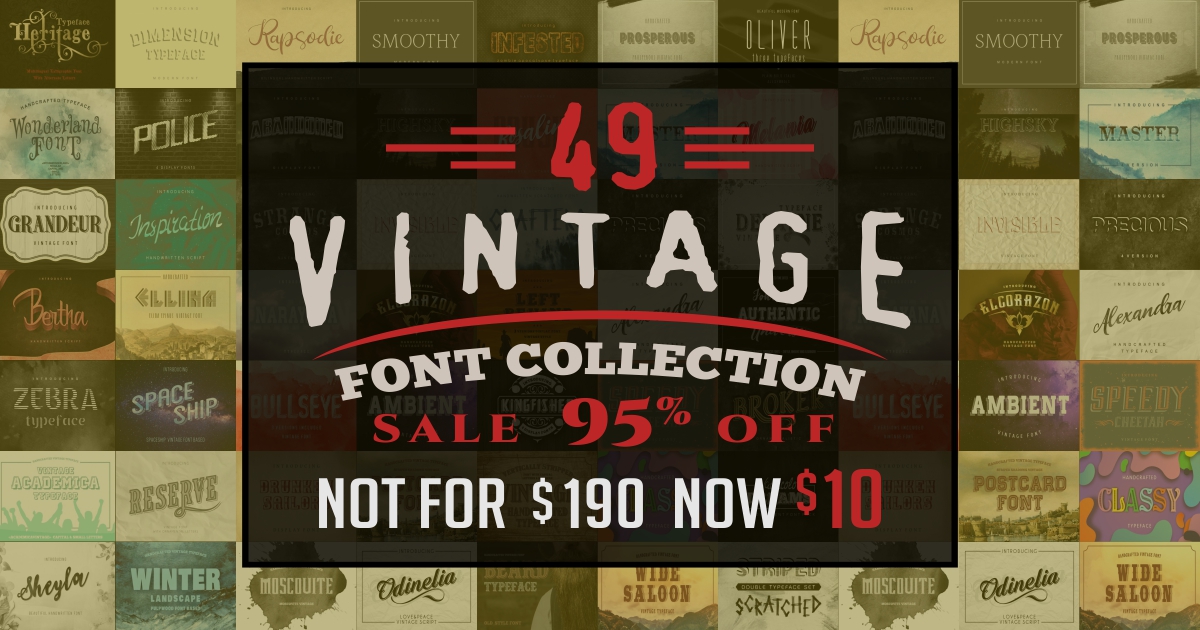 Vintage Font Collection Bundle Bundle · Creative Fabrica