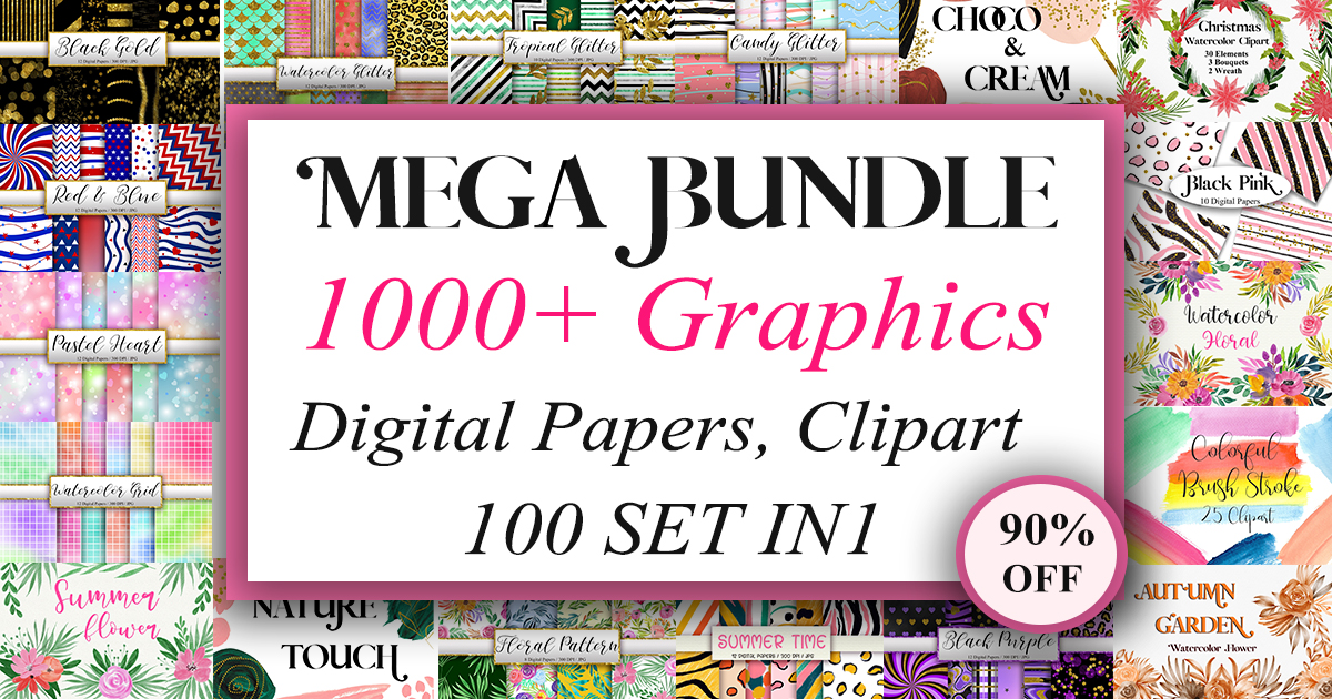 Mega Bundle Graphics Bundle · Creative Fabrica