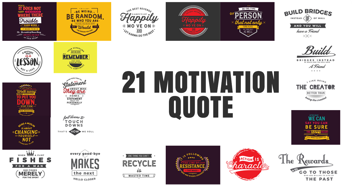 21 Motivation Quotes Bundle Bundle · Creative Fabrica