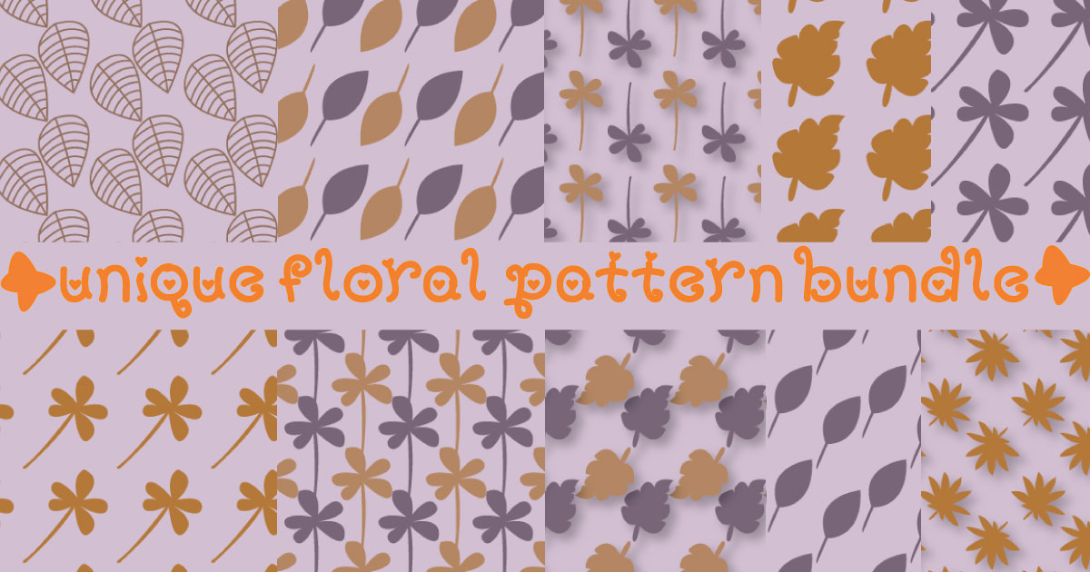 Unique Floral Patterns Bundle Bundle · Creative Fabrica