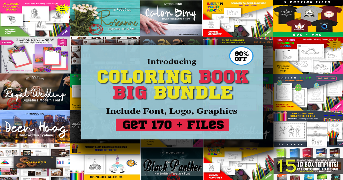 Coloring Book Collection Bundle Bundle · Creative Fabrica