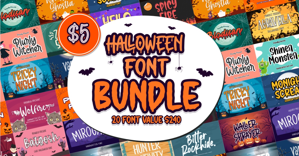 Halloween Font Bundle Bundle · Creative Fabrica