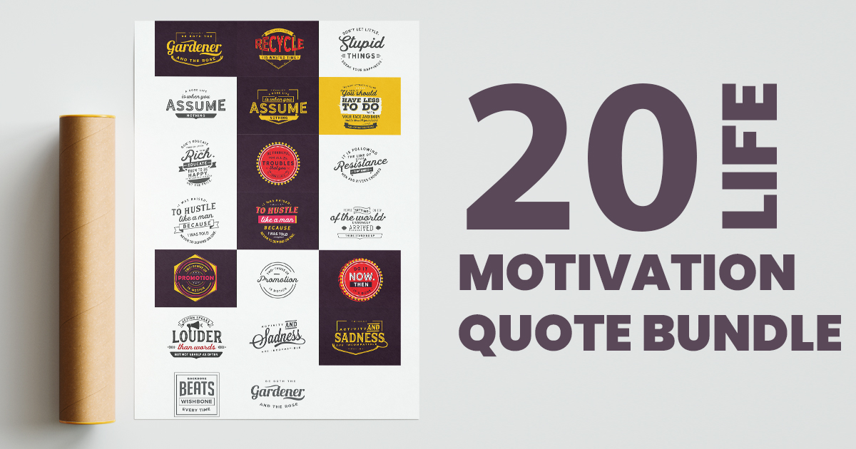 20 Motivation Quotes Bundle Bundle · Creative Fabrica